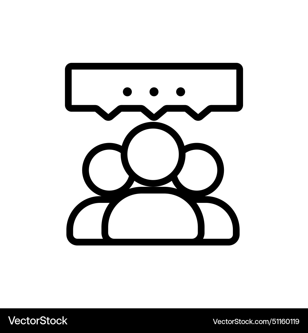 Discussion outline icon Royalty Free Vector Image