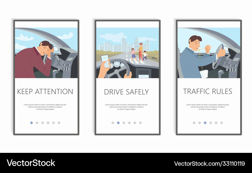 Driver character in car series Royalty Free Vector Image