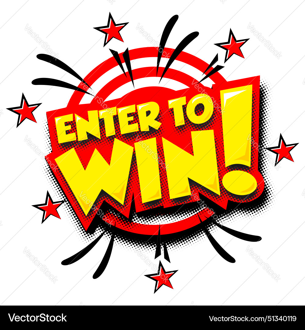 Enter to win on target bubble Royalty Free Vector Image
