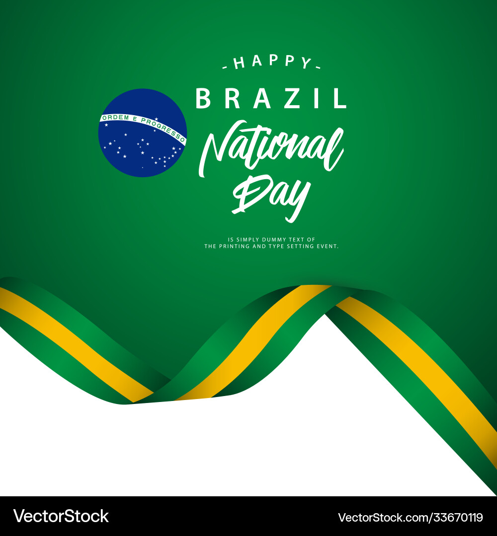 Happy brazil national day template Royalty Free Vector Image