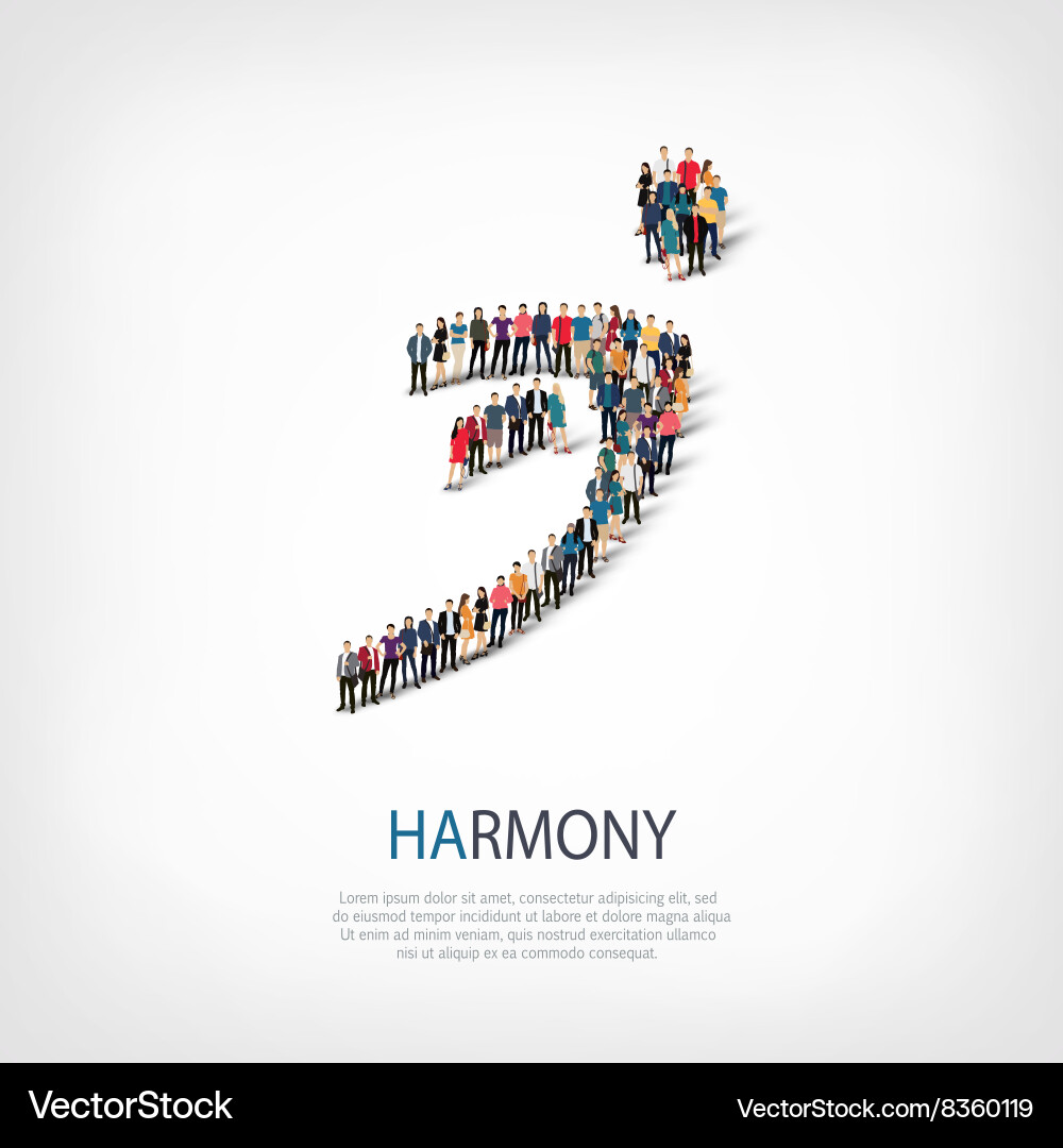Harmony people sign 3d Royalty Free Vector Image