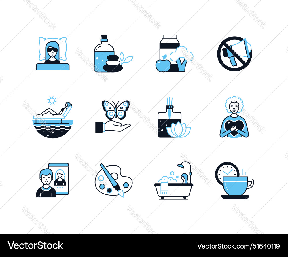 Healthy lifestyle and harmony - line design style Vector Image