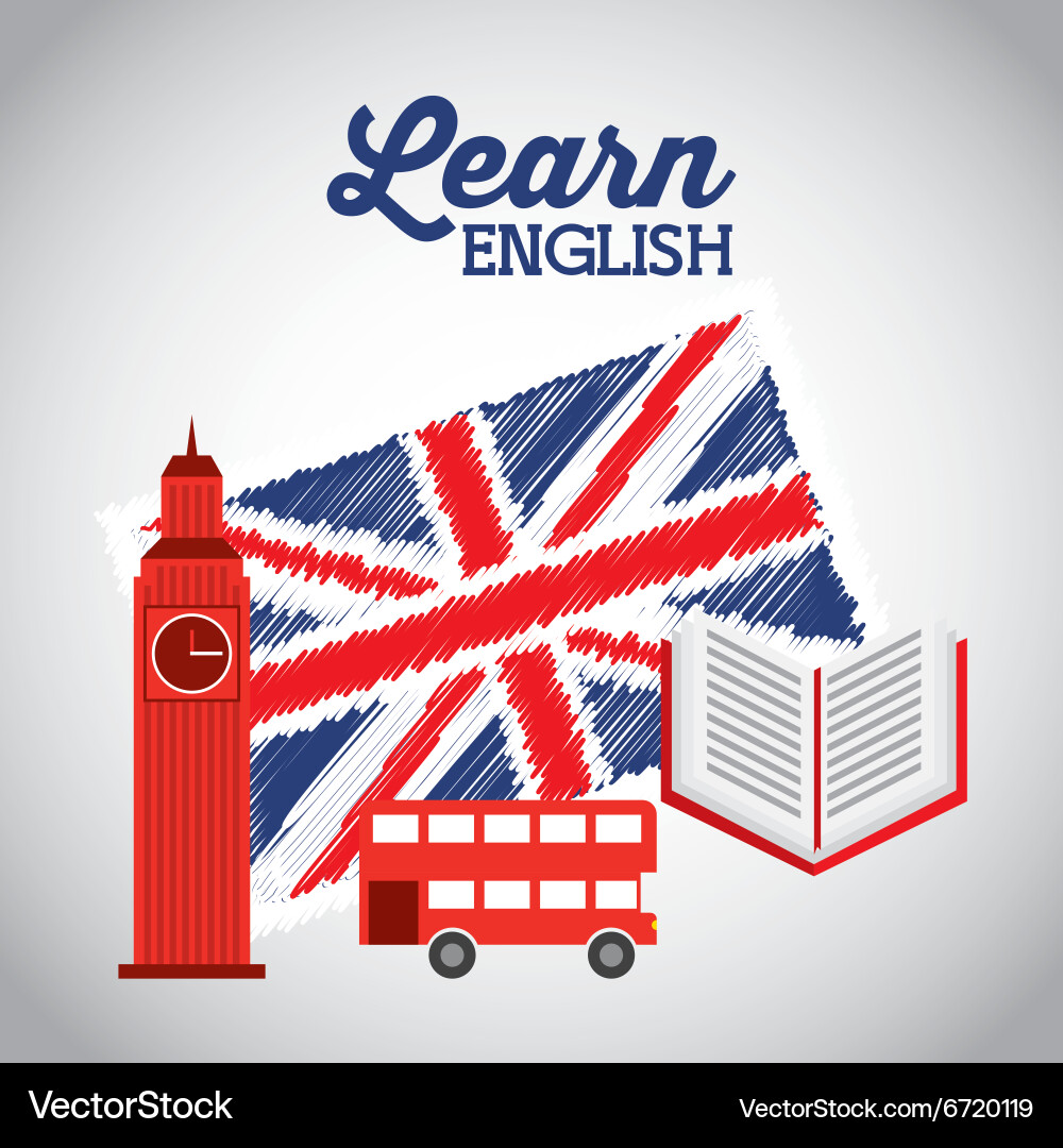 Learn english design Royalty Free Vector Image