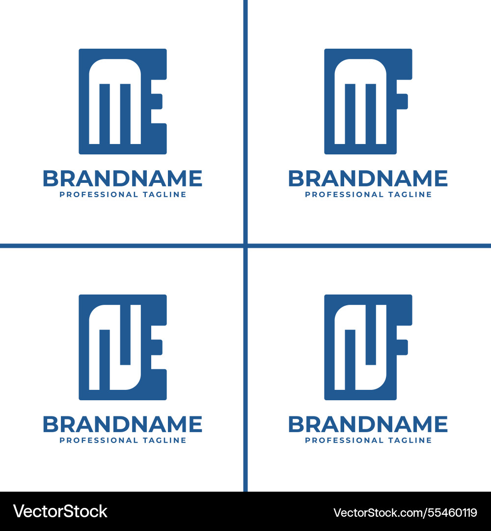 Letters em fm en fn monogram logo suitable Vector Image