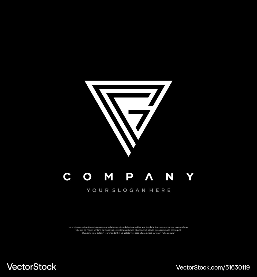 Modern monochrome triangular logo design Vector Image