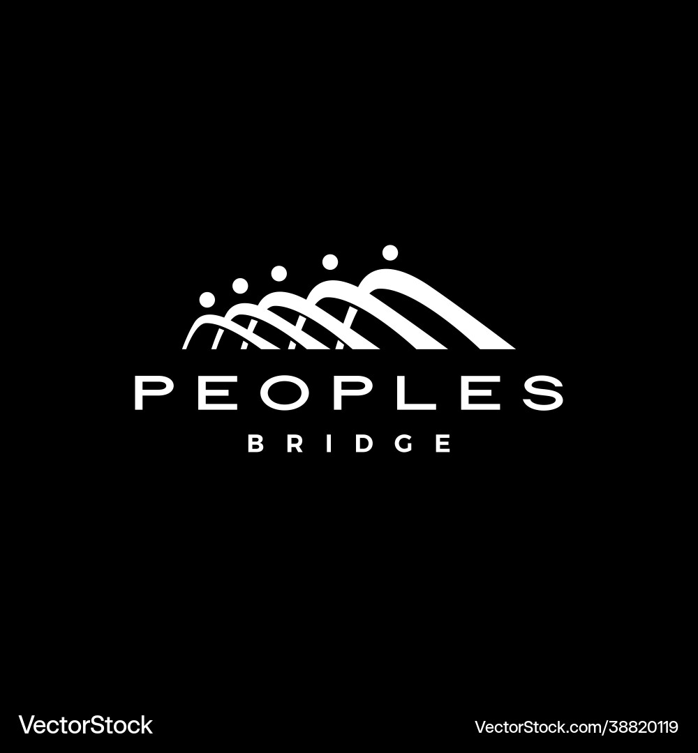 People bridge group five 5 community family Vector Image