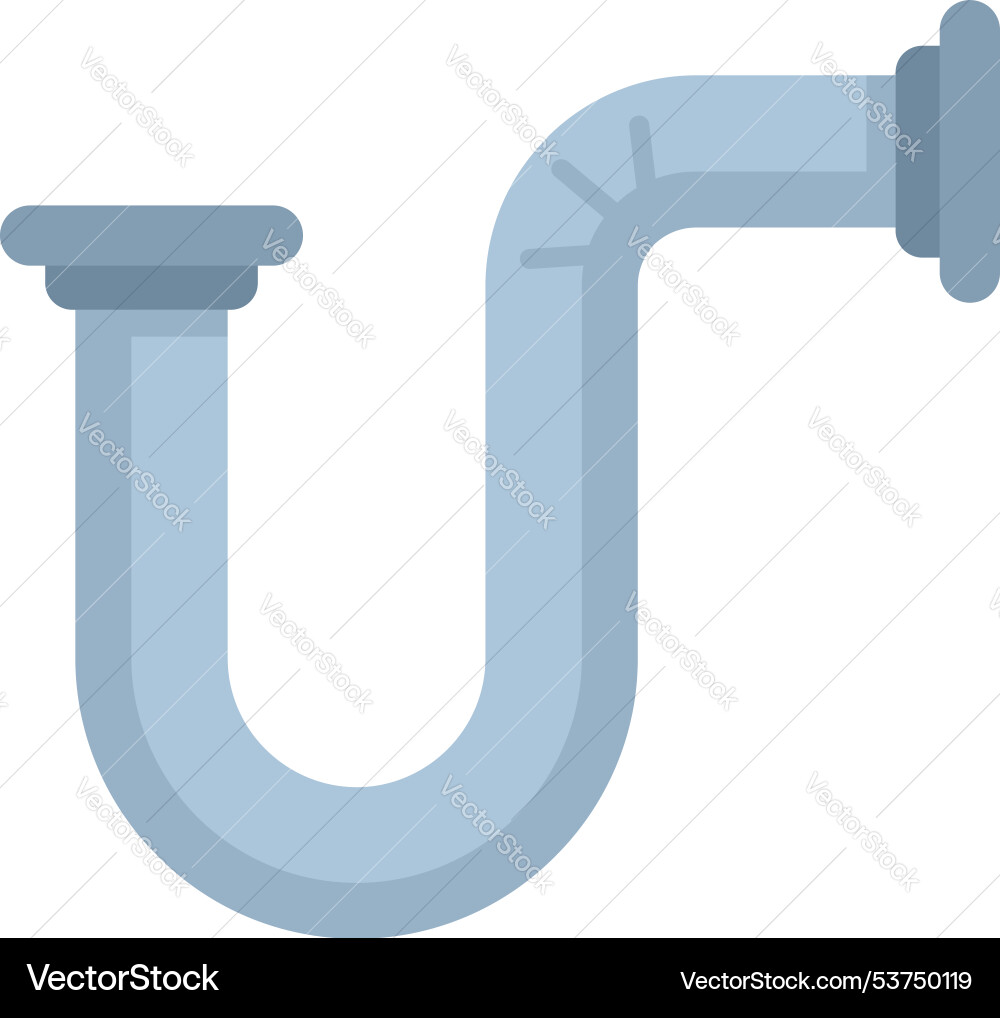 Plumbing siphon pipe connecting two pipes Vector Image