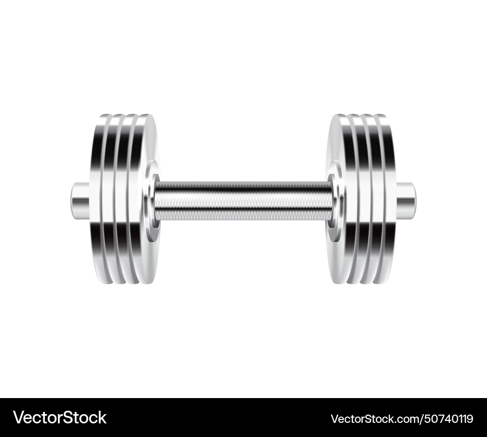 Silver dumb bell composition Royalty Free Vector Image