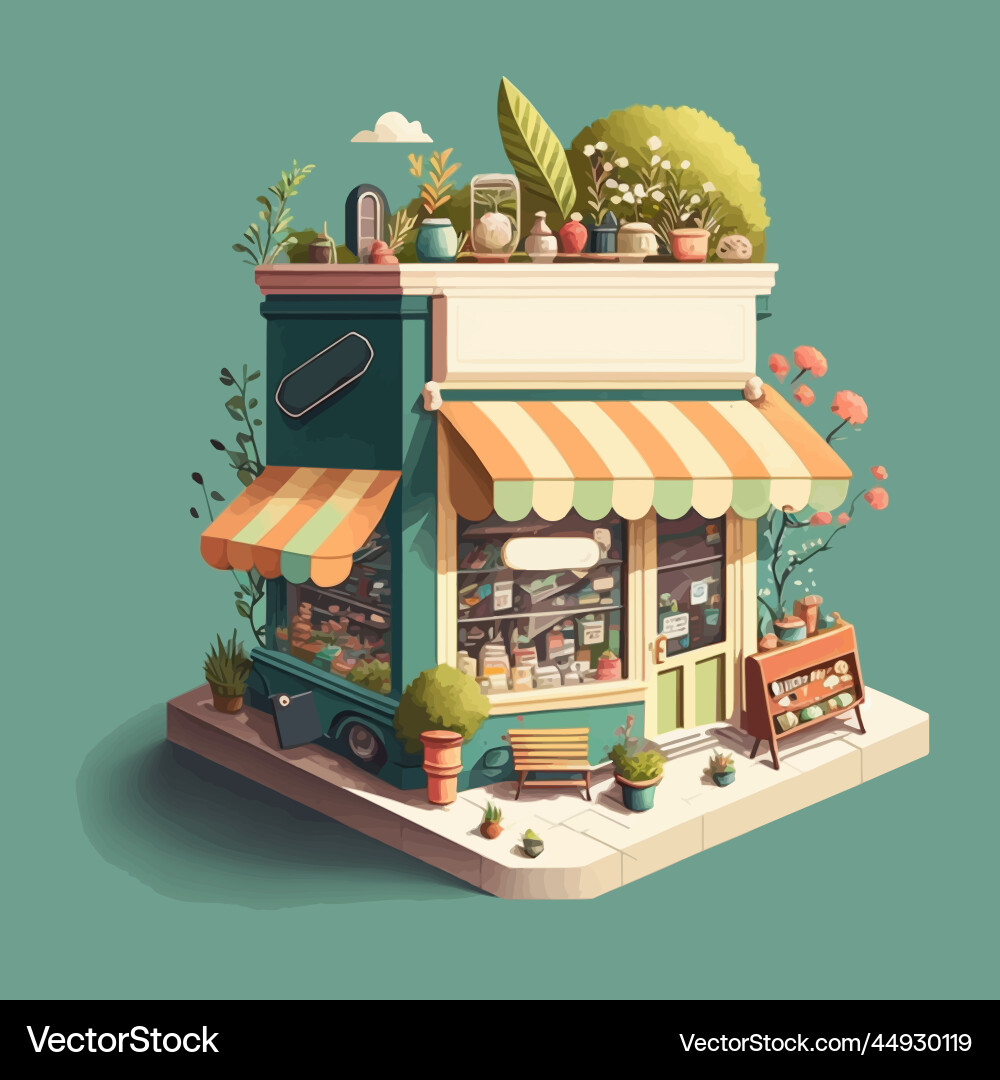 Small business store shop design restaurants Vector Image