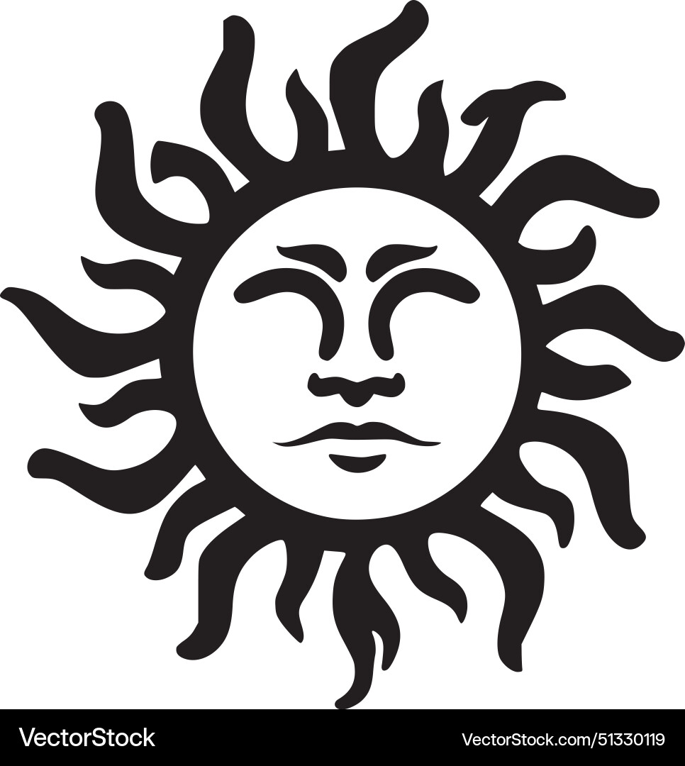 Sun - black and white isolated icon Royalty Free Vector
