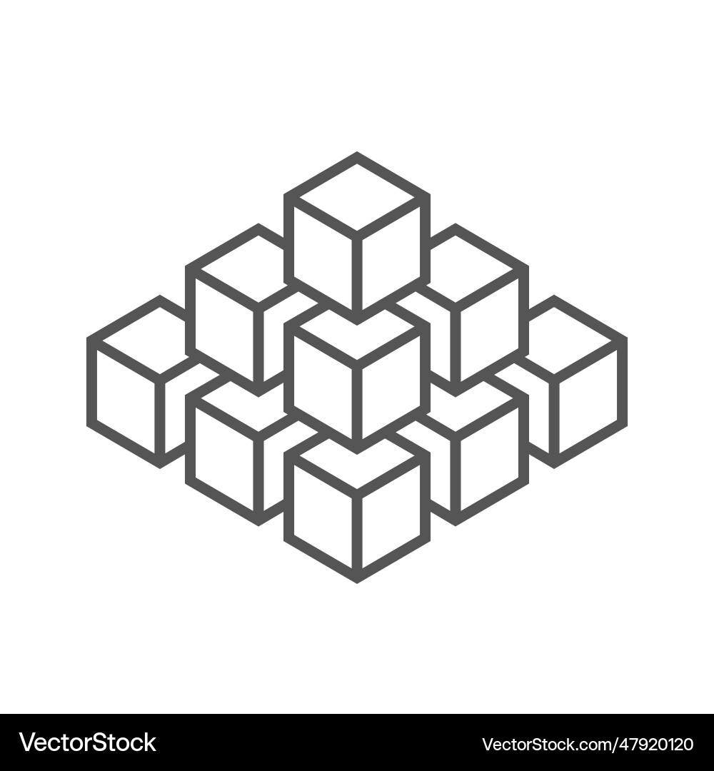 3d Würfel in Form Lizenzfreies Vektorbild - VectorStock