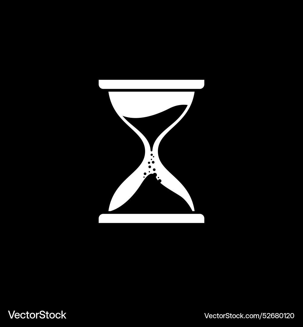 A silhouette image of an hourglass black Vector Image