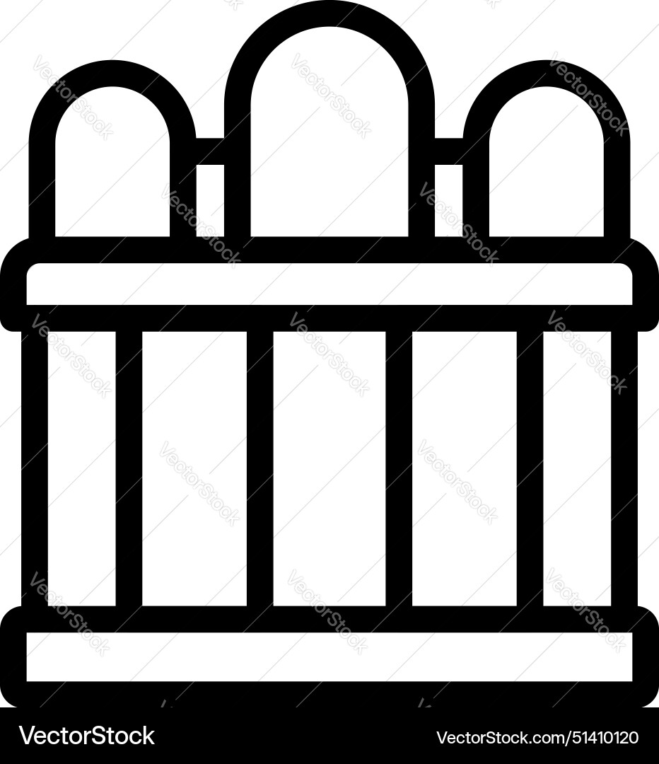 Black and white balcony railing icon Royalty Free Vector