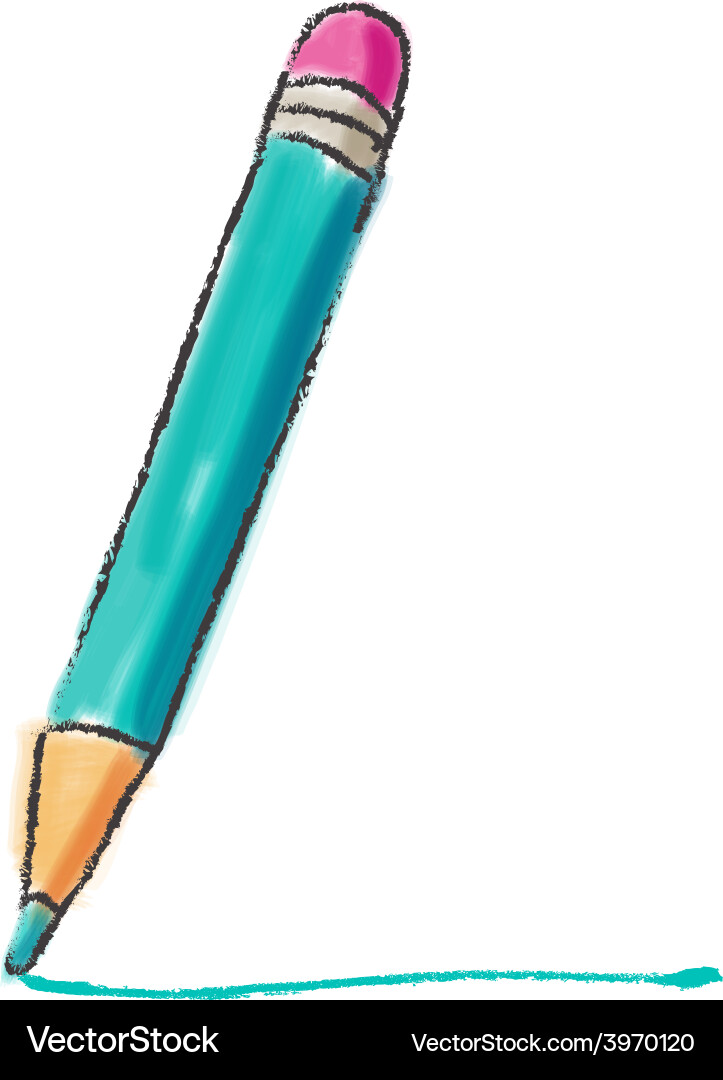 Bright colors pencil drawing Royalty Free Vector Image