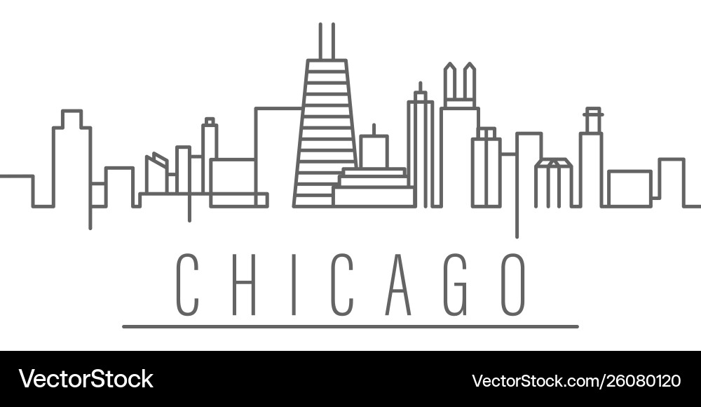 Chicago City Skyline Icon Royalty Free Vector Image