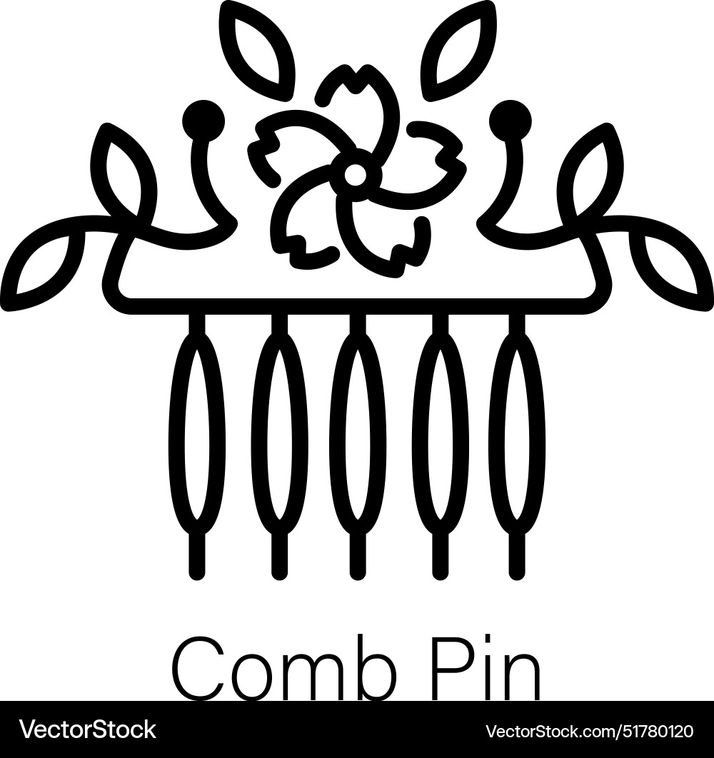 Comb pin Royalty Free Vector Image - VectorStock