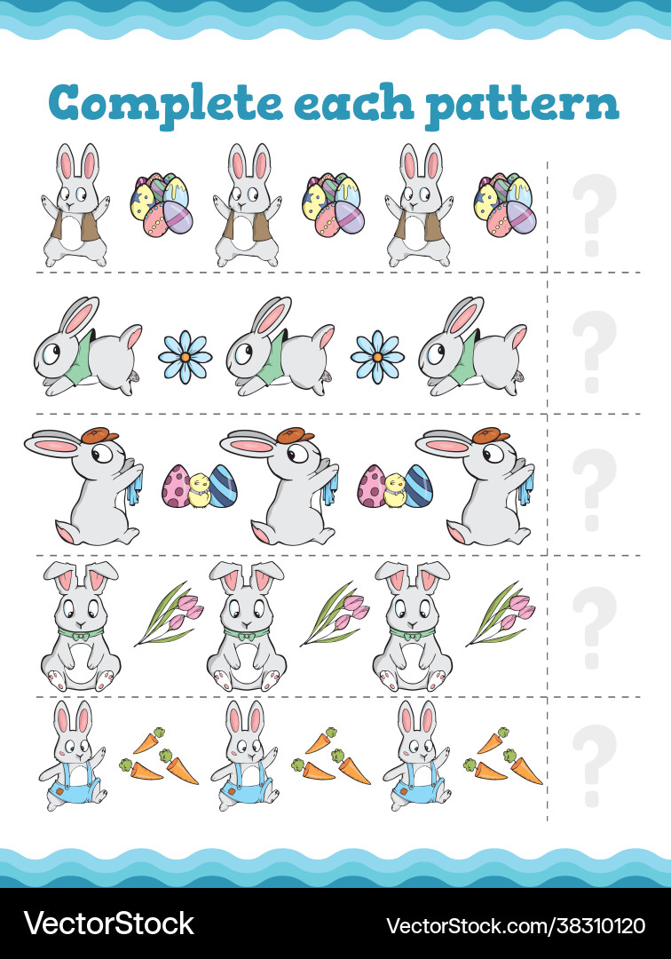 Complete pattern educational game for children Vector Image