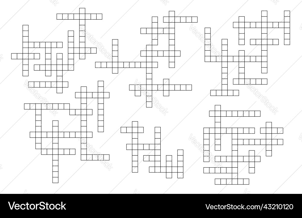 Crossword puzzle word game grids set Royalty Free Vector