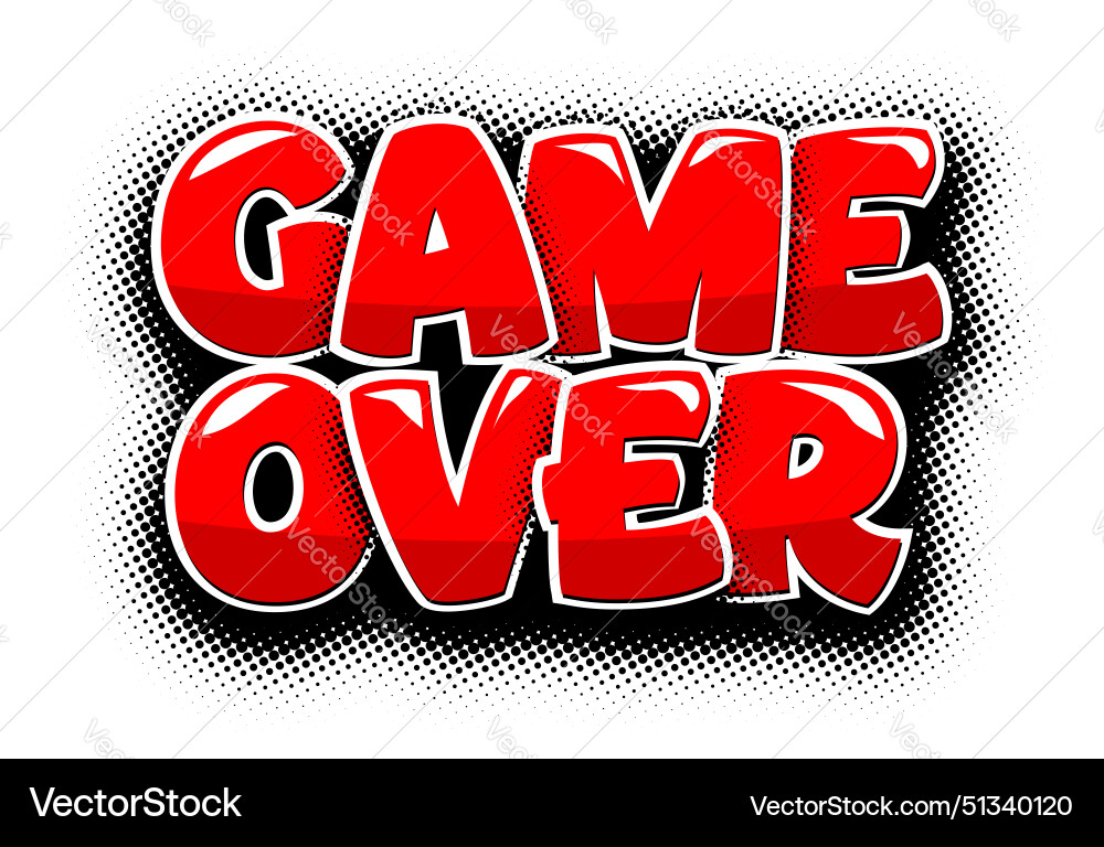Game over red icon Royalty Free Vector Image - VectorStock