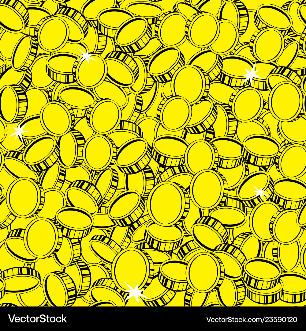 Gold coins seamless texture Royalty Free Vector Image