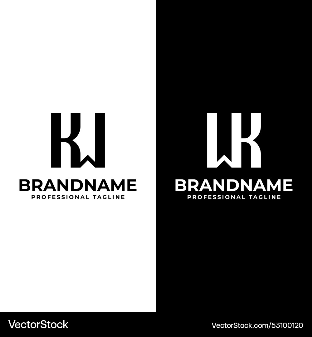 Letters kw and wk monogram logo suitable for any Vector Image