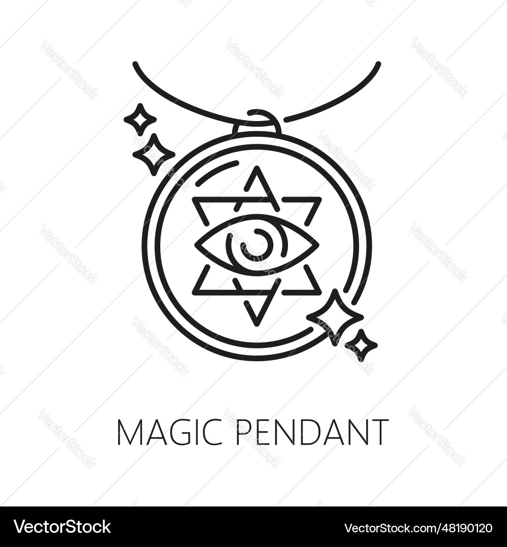 Magic pendant witchcraft and line icon Royalty Free Vector