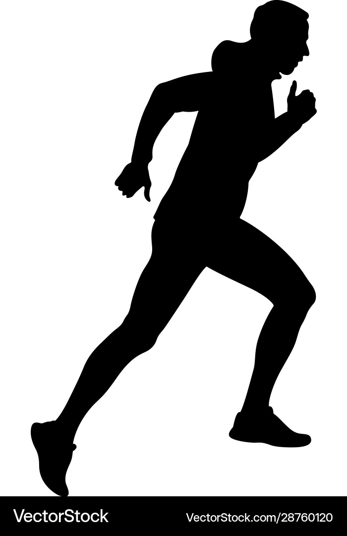 Male runner running Royalty Free Vector Image - VectorStock