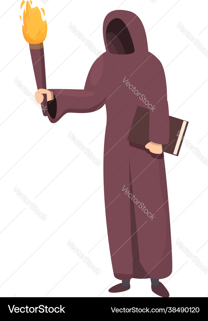 Medieval monk icon cartoon catholic priest Vector Image