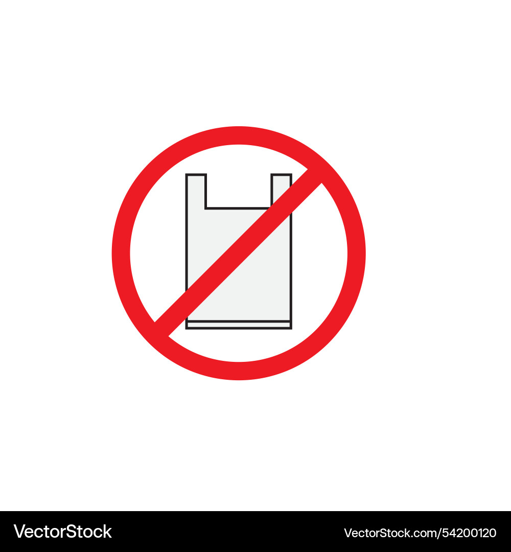 No plastic bag forbidden sign Royalty Free Vector Image
