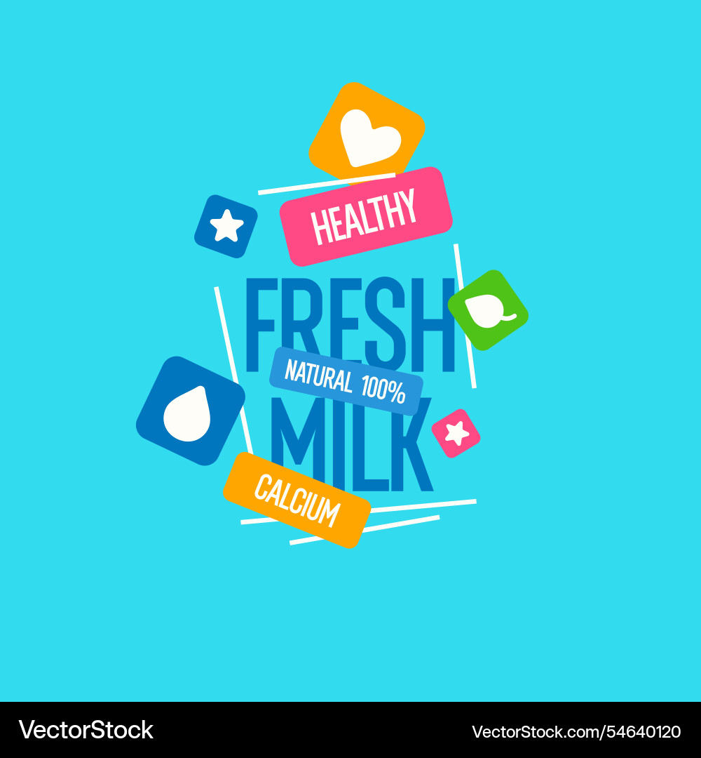 Original concept poster for milk advertising Vector Image