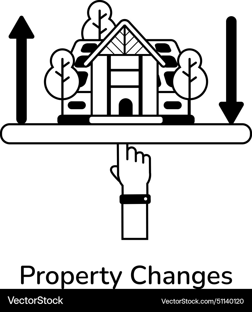 Property changes Royalty Free Vector Image - VectorStock