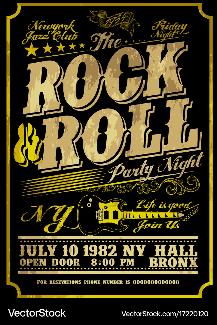 Retro Rock Poster Royalty Free Vector Image - VectorStock