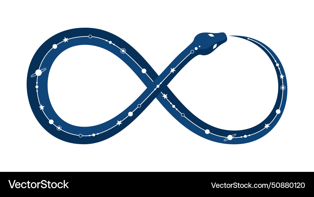 Snake with a cosmic pattern on its back making Vector Image