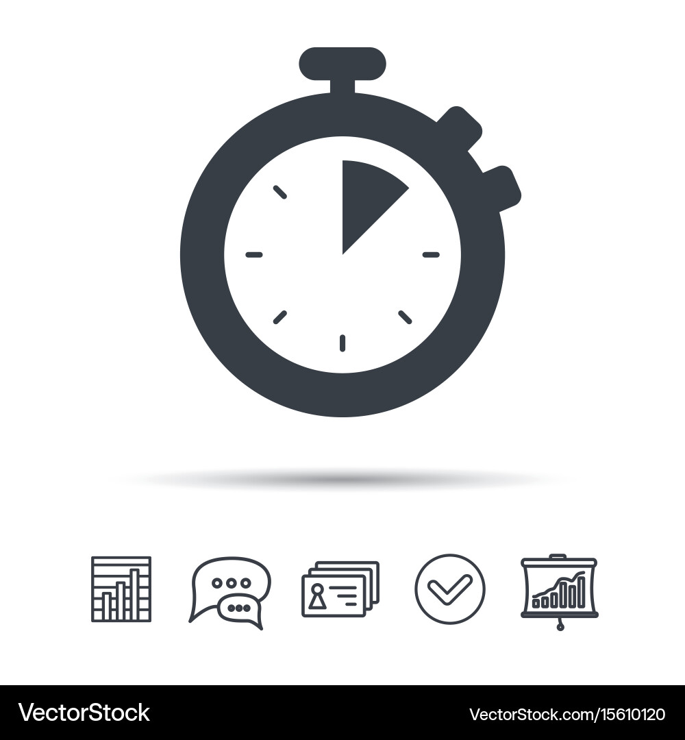 Stopwatch icon timer or clock device sign Vector Image