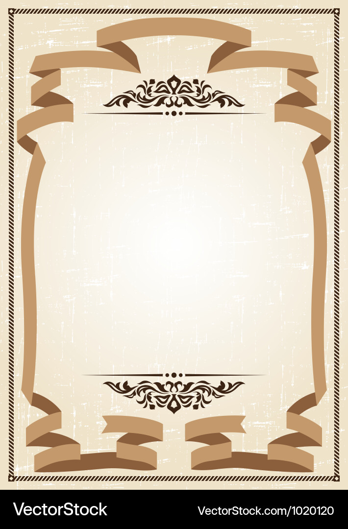 Vintage frame at grunge background with retro Vector Image