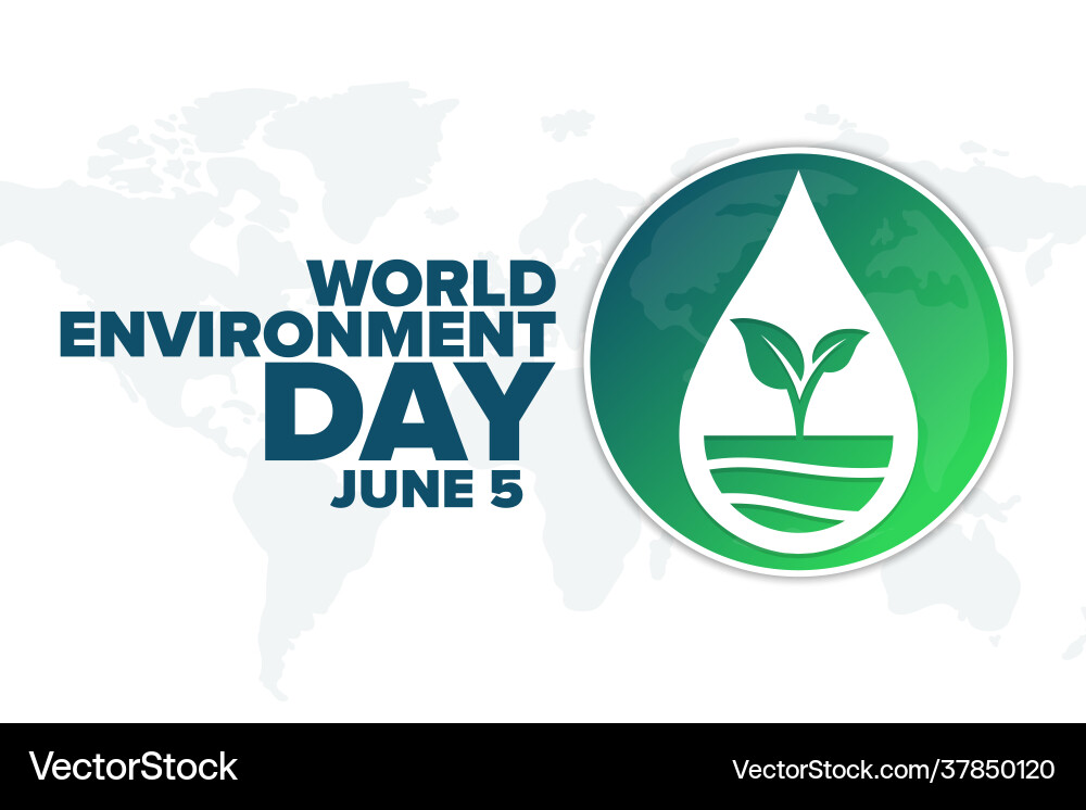 Weltumwelttag june 5 ferienkonzept Lizenzfreies Vektorbild