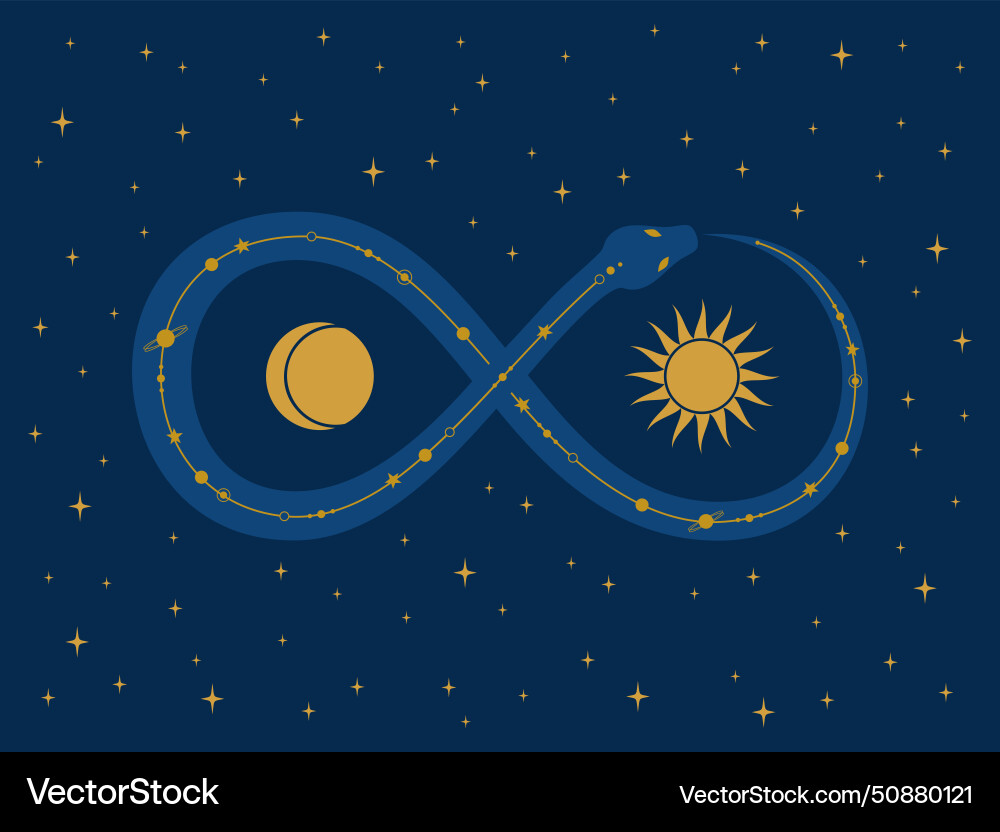A snake with cosmic pattern on its back making Vector Image