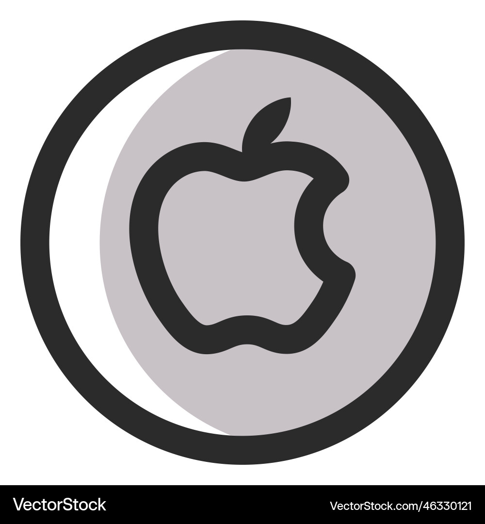 Apple colored stroke icon Royalty Free Vector Image