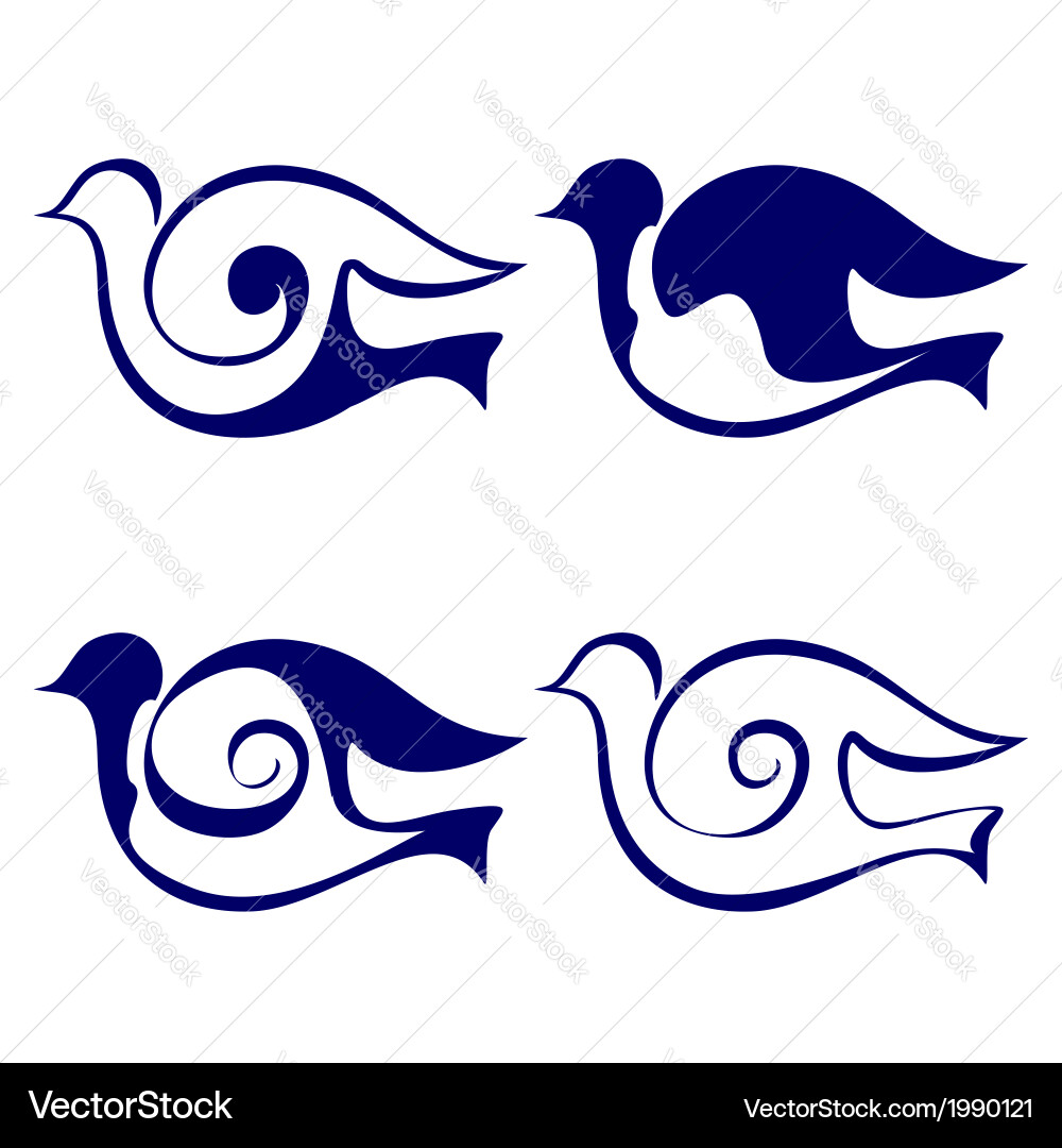 Bird Icon Collection Royalty Free Vector Image