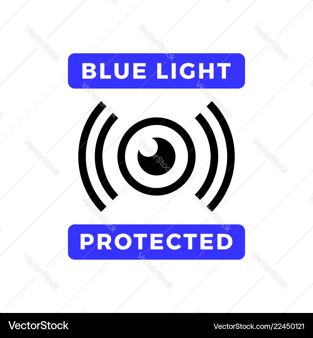 Blue light protected eye symbol causes Royalty Free Vector