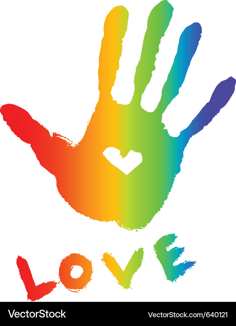 Bright colorful handprint Royalty Free Vector Image