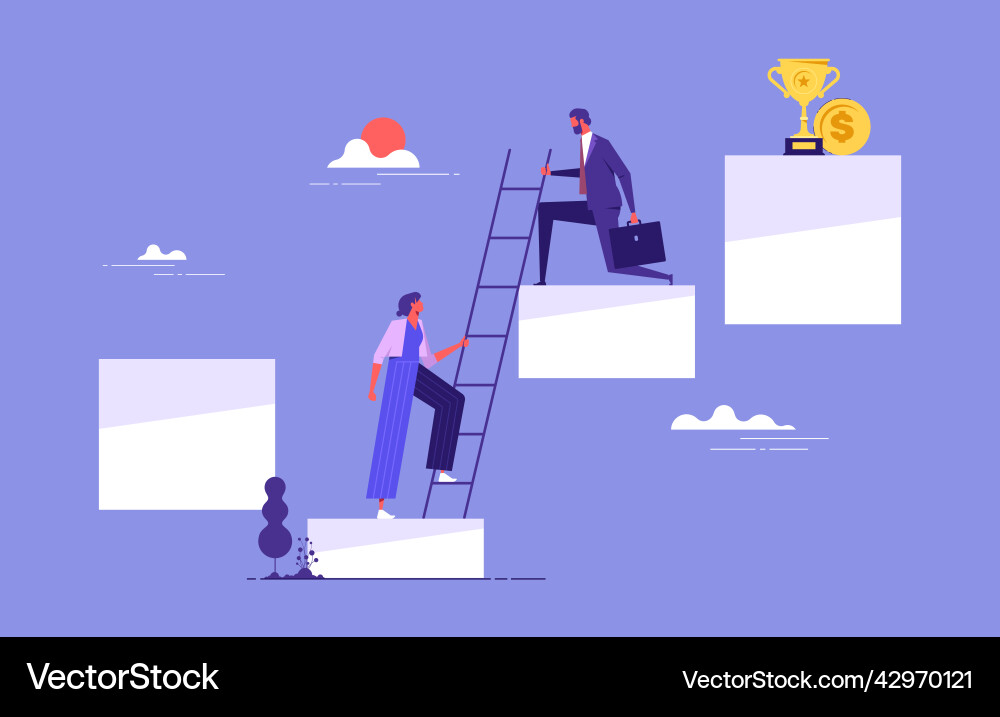 Career growth and supporting with giving Vector Image