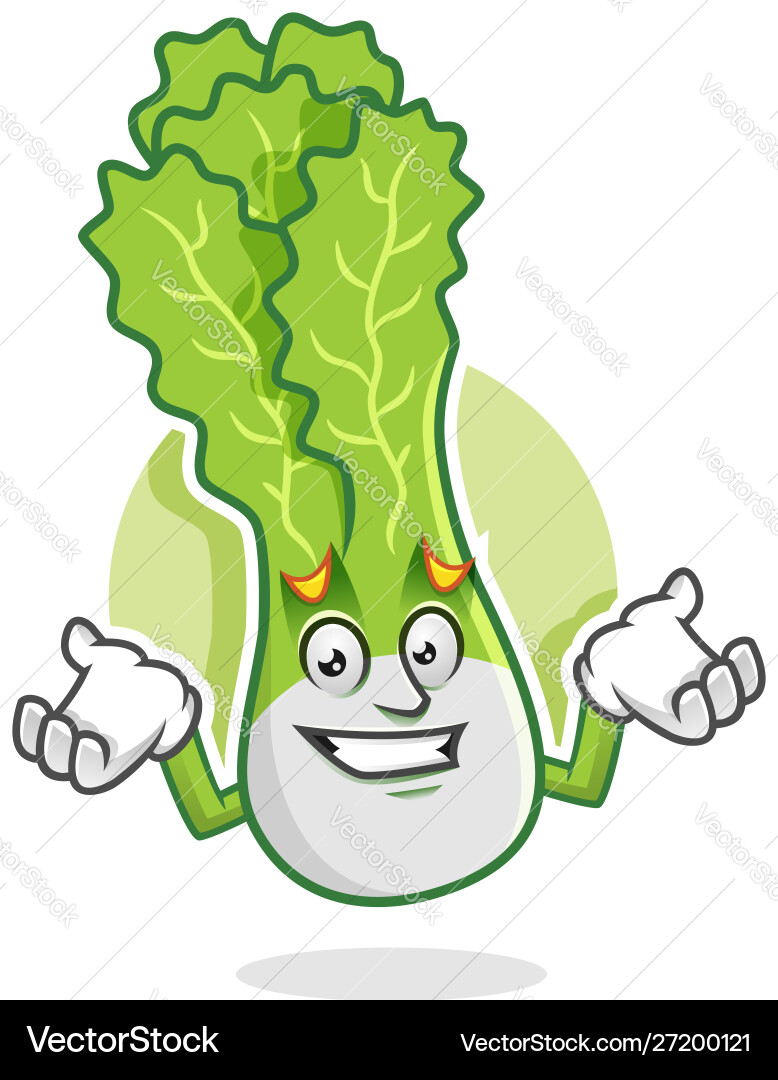 Feeling sorry lettuce mascot character Royalty Free Vector