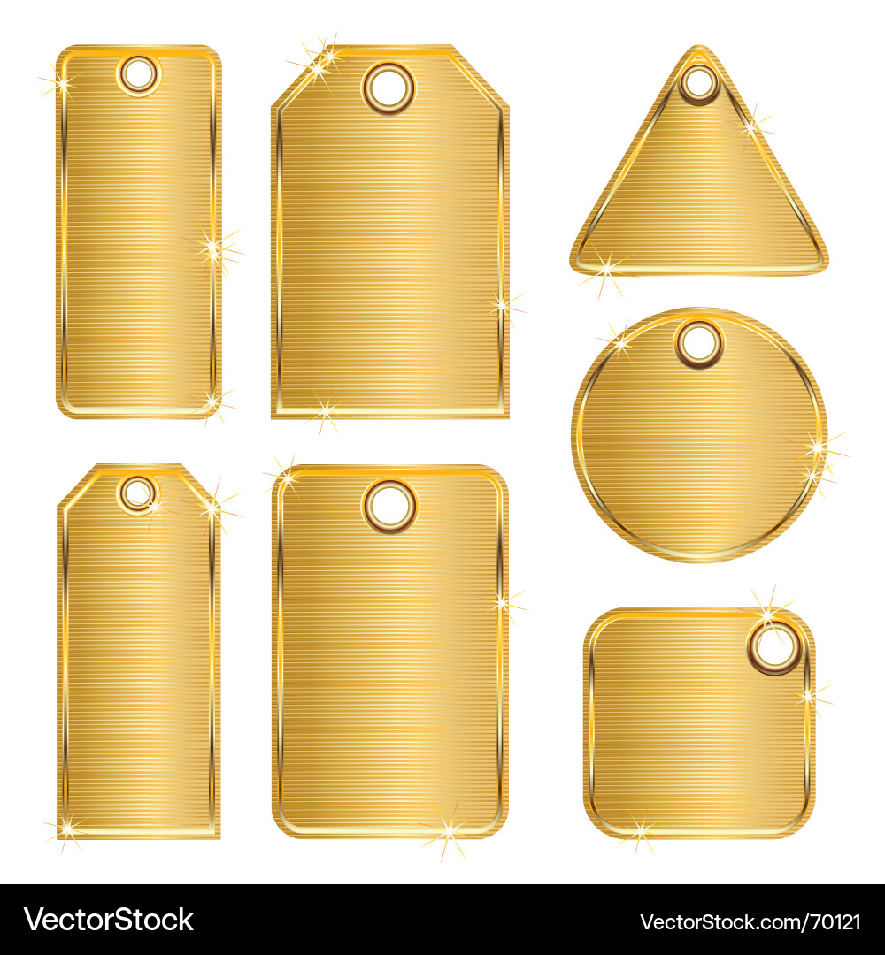 Golden tags Royalty Free Vector Image - VectorStock