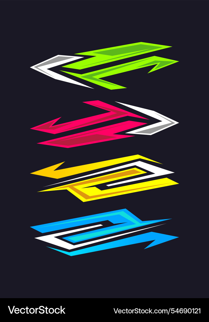 Gradient Car Decal Collection Royalty Free Vector Image