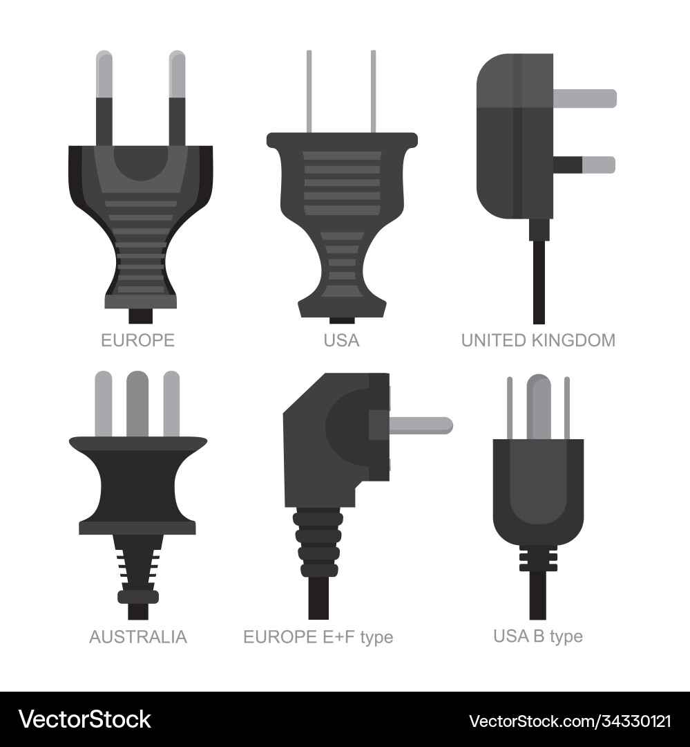 Power plugs Royalty Free Vector Image - VectorStock