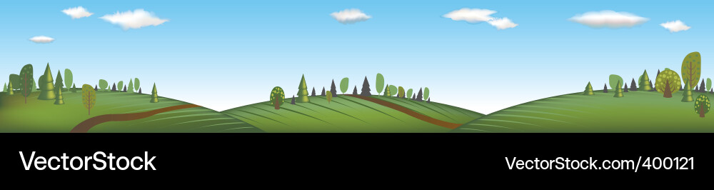 Rural Landscape Banner Royalty Free Vector Image