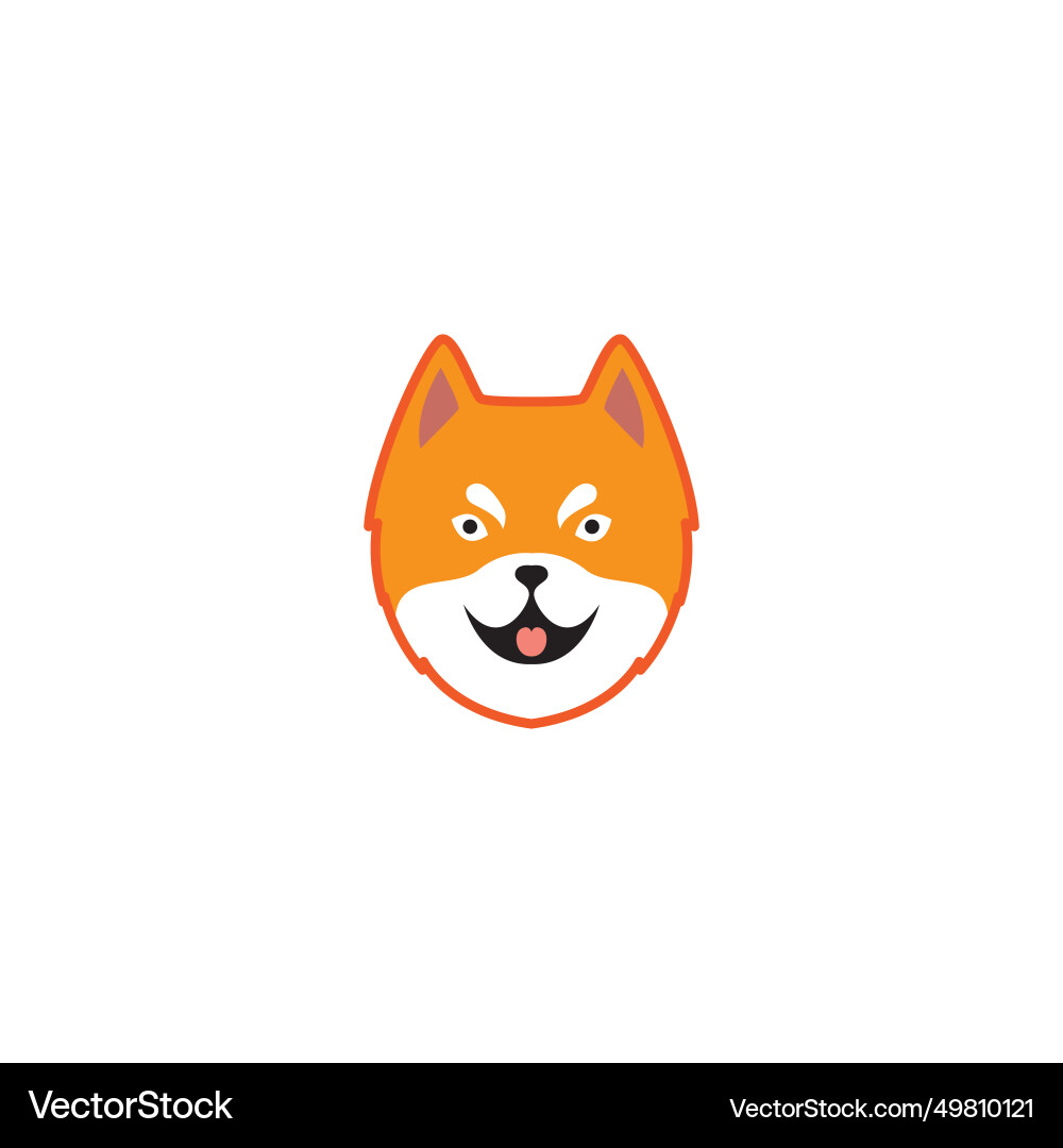 Shiba dog logo design Royalty Free Vector Image