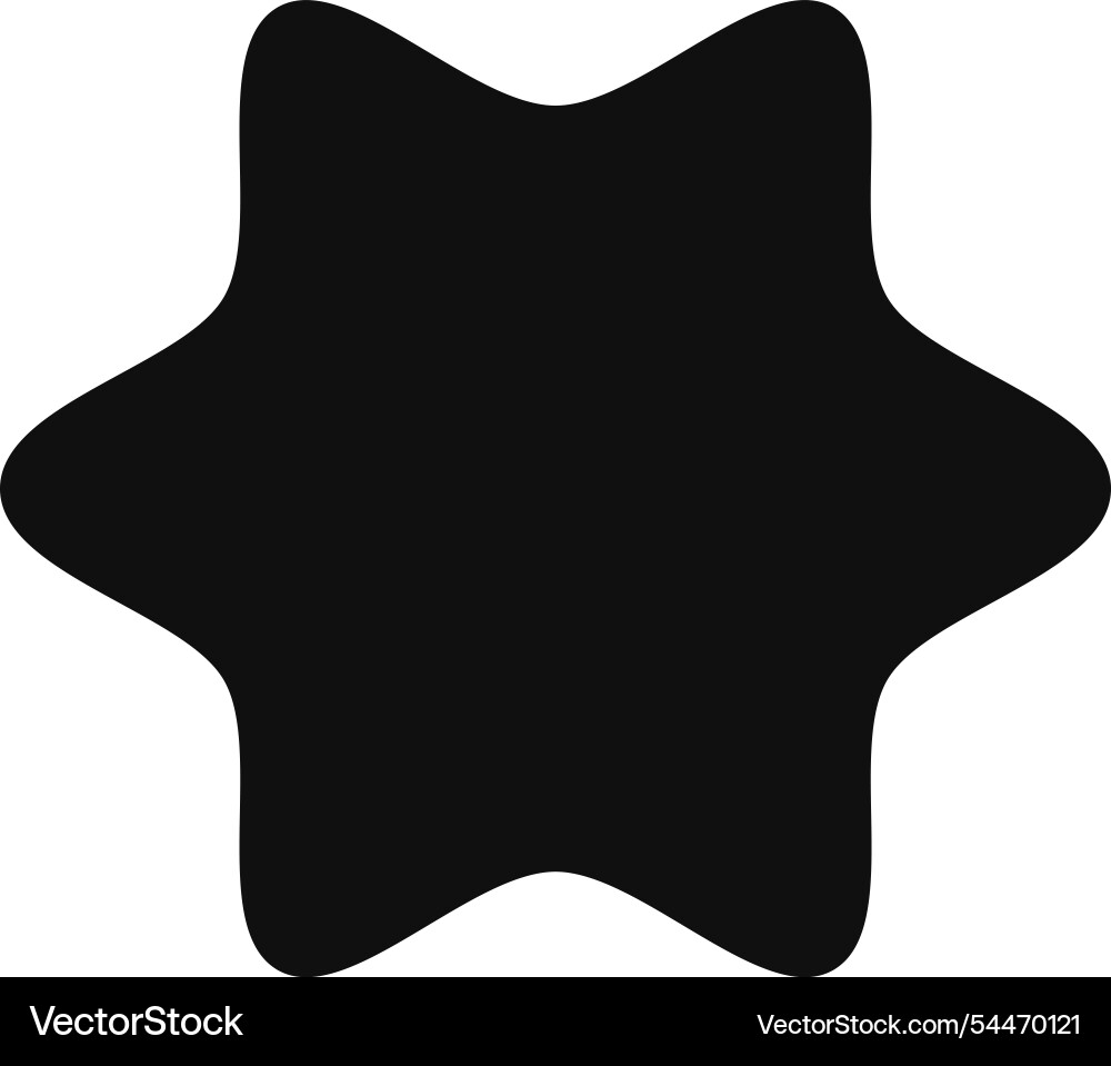 Simple black wobbly star shape represents quality Vector Image