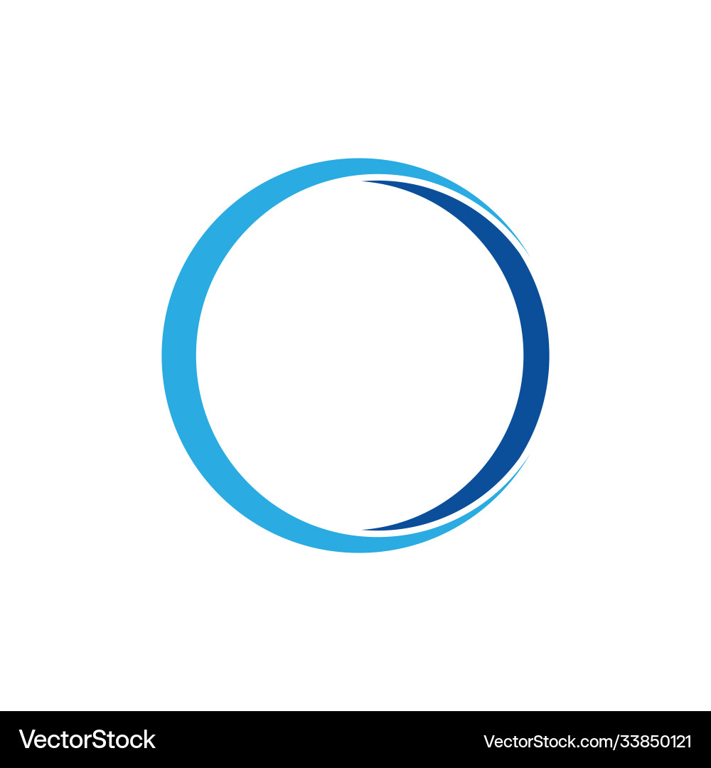 Simple blue ring 3d logo Royalty Free Vector Image